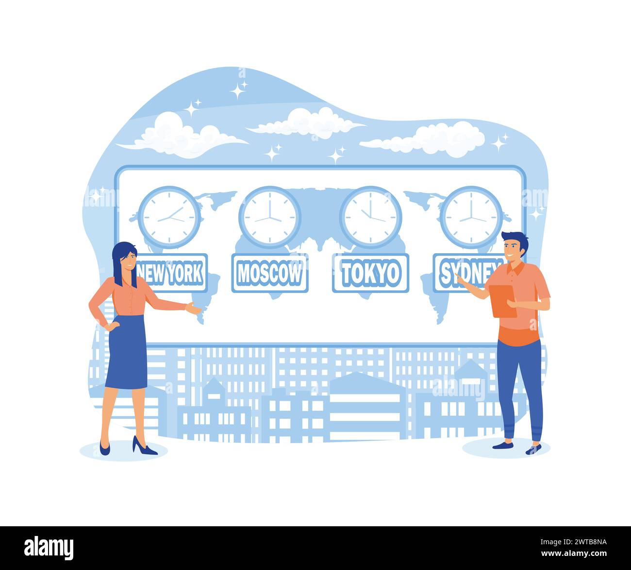 World time zones map hi-res stock photography and images - Alamy