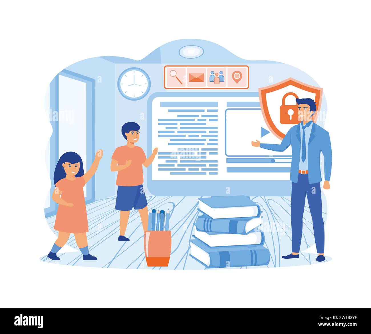 Father using content control software. Dad provides safe internet for ...