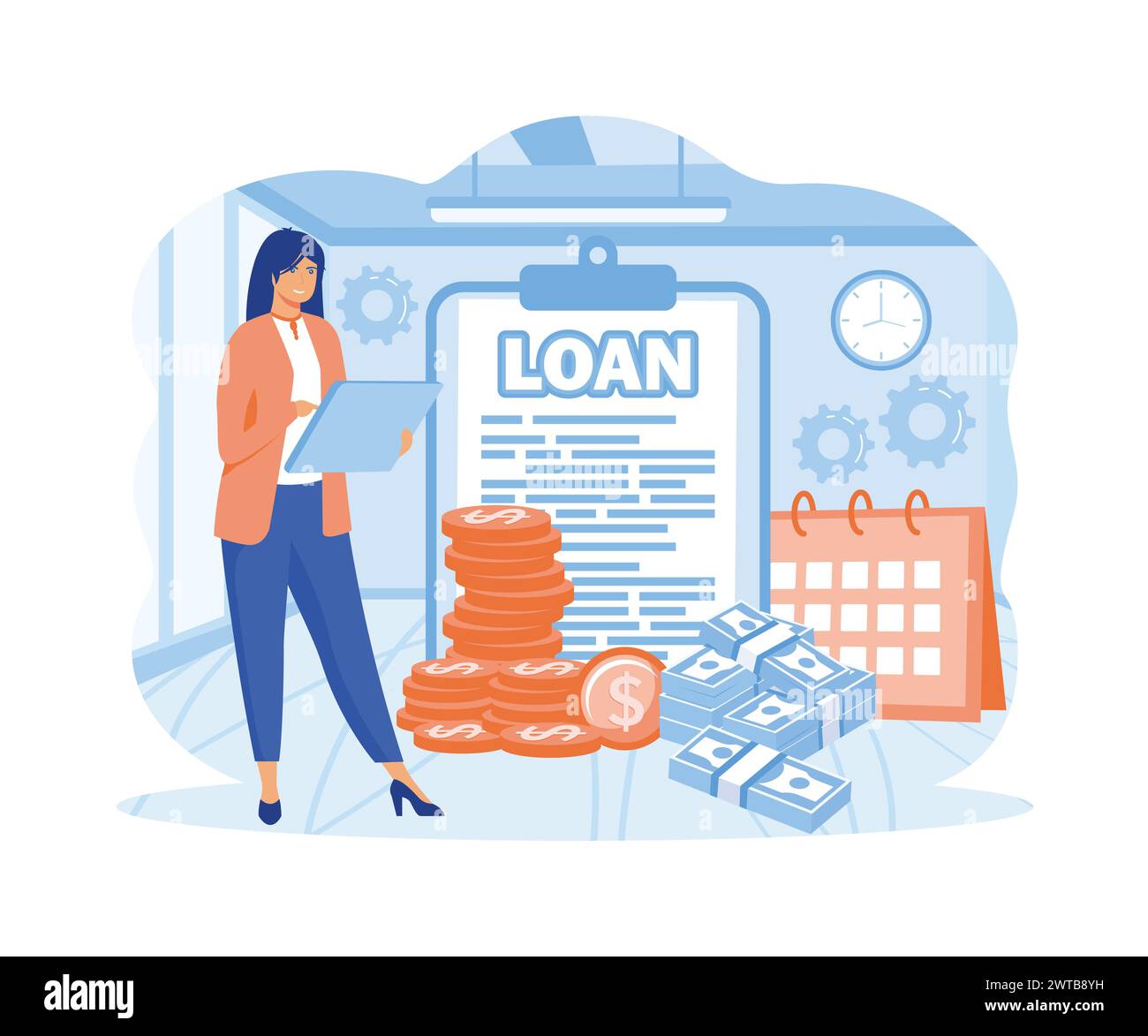 Loan disbursement flat style illustration design. flat vector modern ...