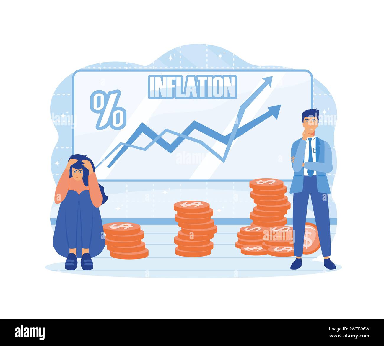 Inflation. Vector illustration for web banner, infographics, mobile ...