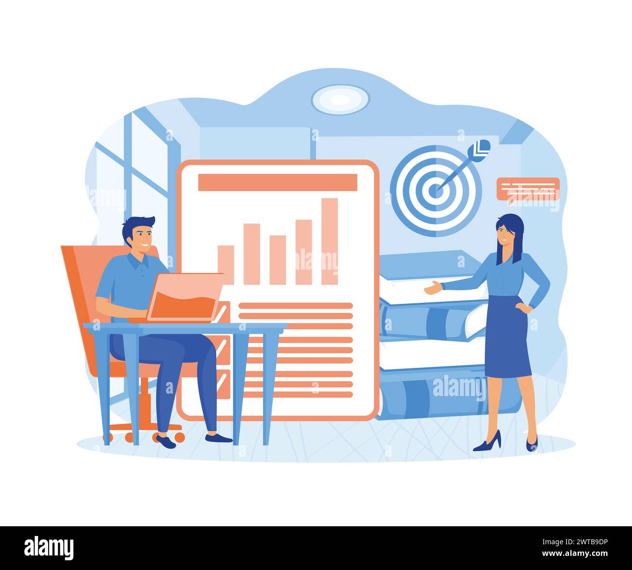 Audit concept. Business operation research and analysis. Financial inspection. flat vector ...