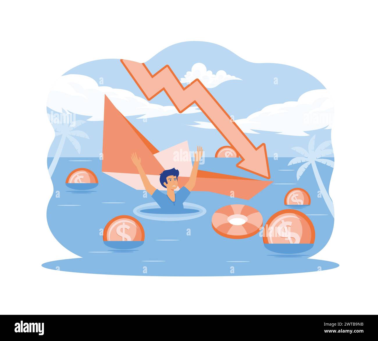 Man sinking Stock Vector Images - Alamy