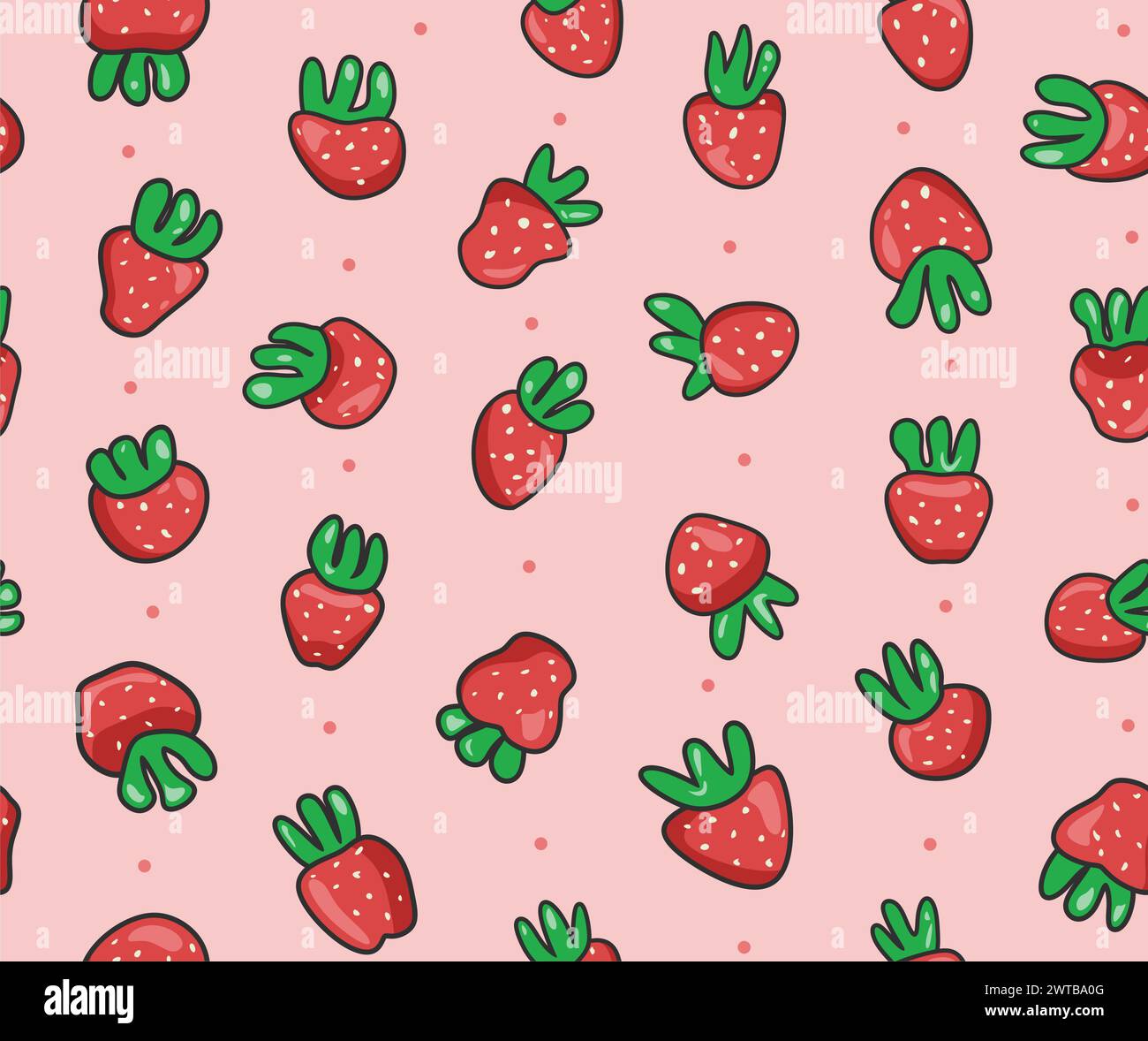Seamless background pink strawberries Stock Vector Images - Alamy