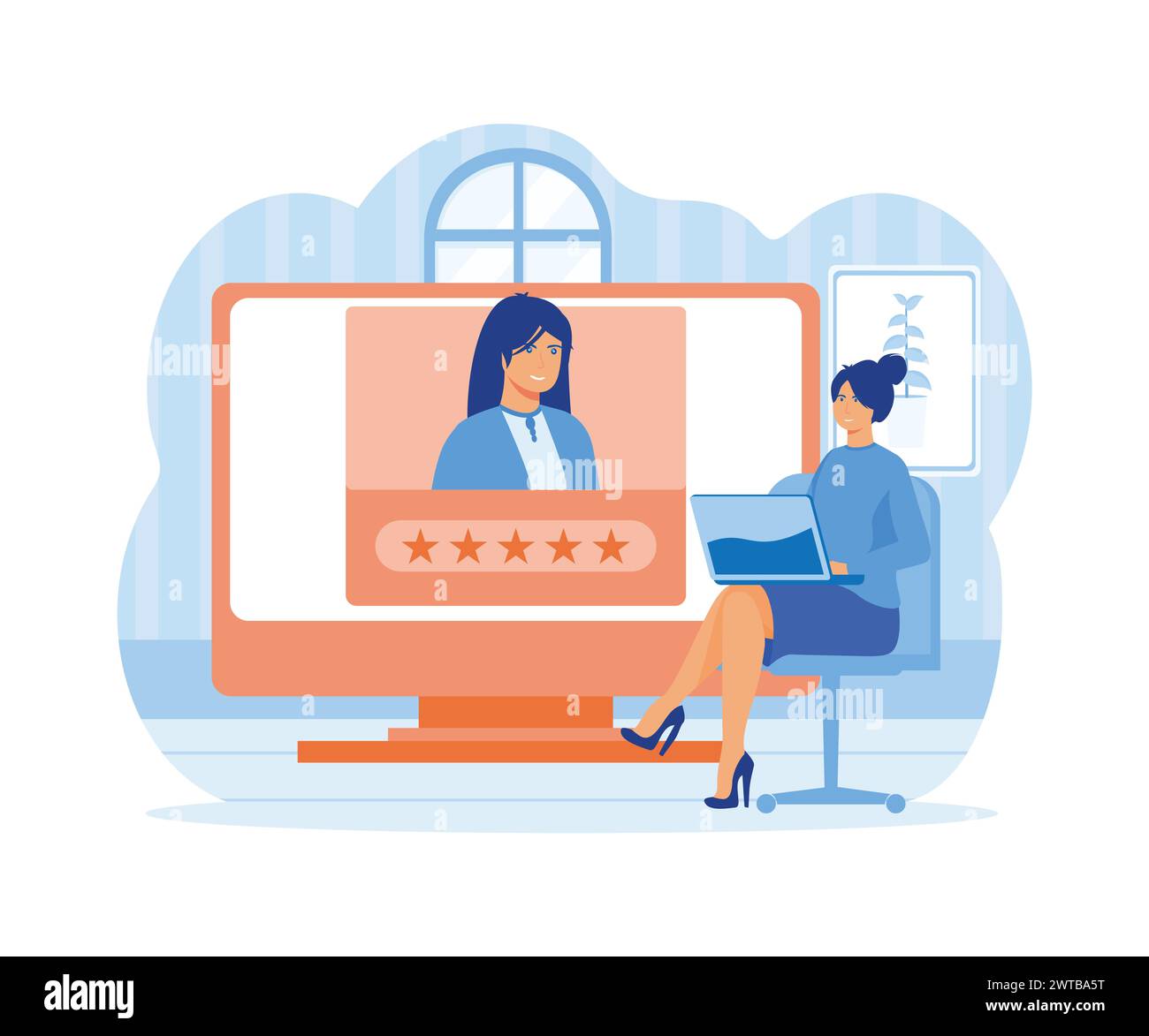 HR manager looking for new employees and interview online, job ...