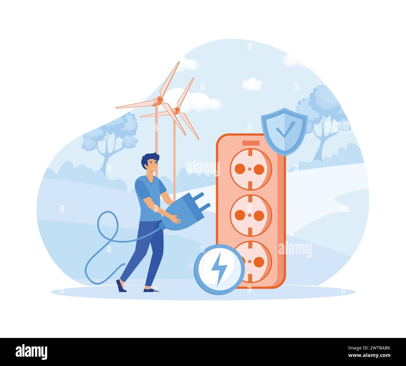 Reduce electricity consumption Stock Vector Images - Alamy