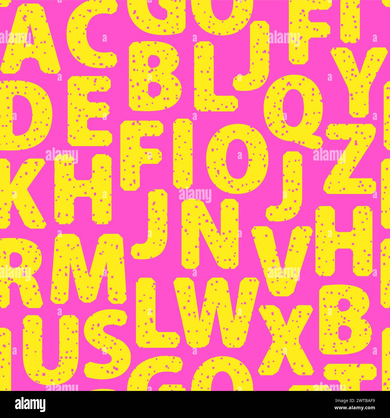 Yellow Alphabets with Grunge Texture Seamless Pattern Stock Vector ...