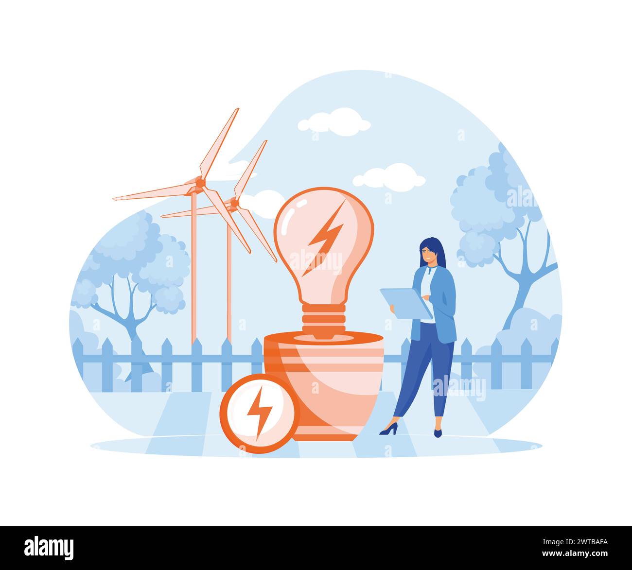 Energy consumption concept. Woman unplug appliances and use energy ...