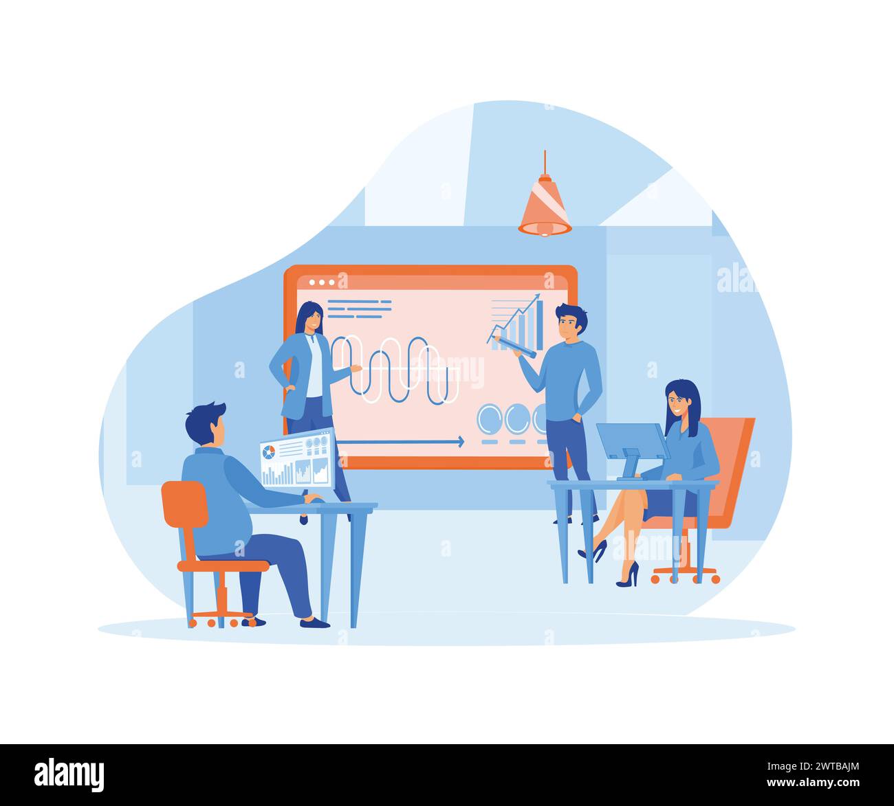 Brainstorming concept. Team project, brainstorm, teamwork process ...