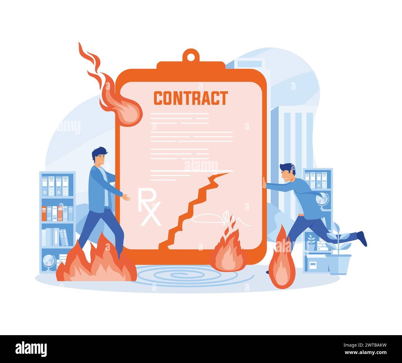Contract agreement concept. Vector concept of termination of an ...