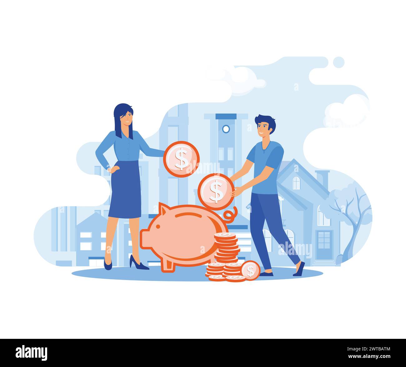 Bank family Stock Vector Images - Alamy