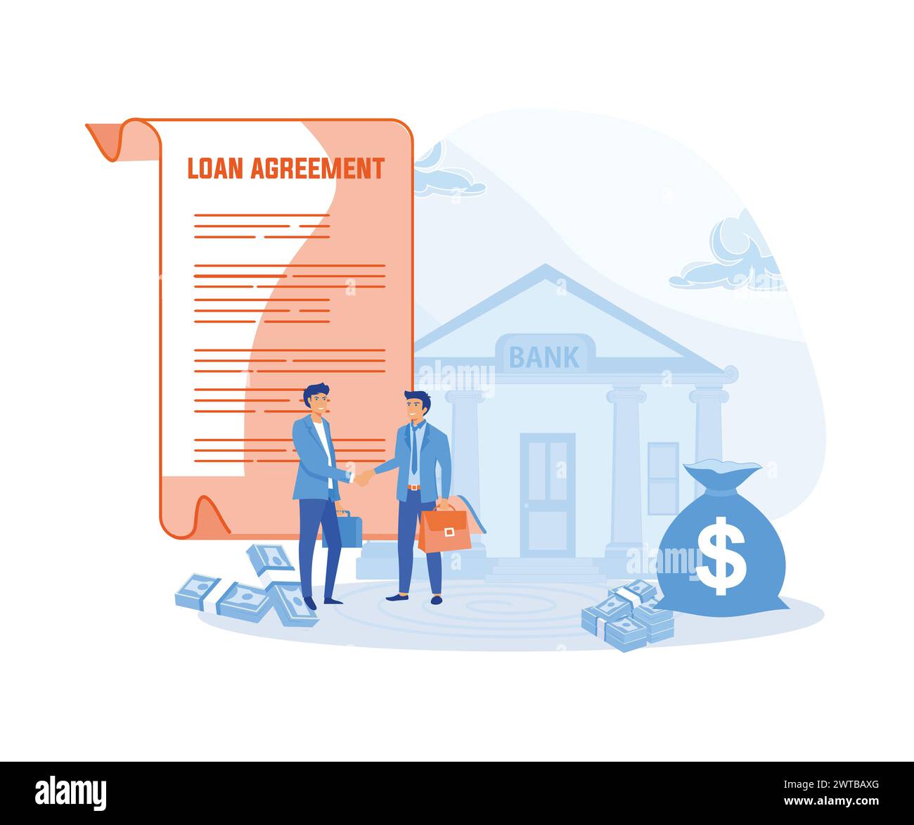 Approved Loan concept. Loan agreement borrow money from bank, mortgage ...