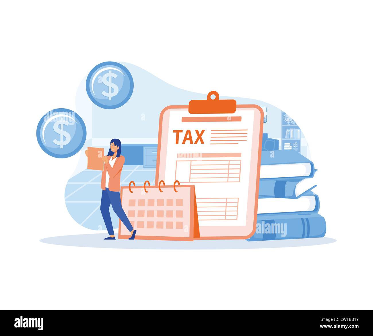 Tax preparation abstract. Tax year, payment planning, corporate ...