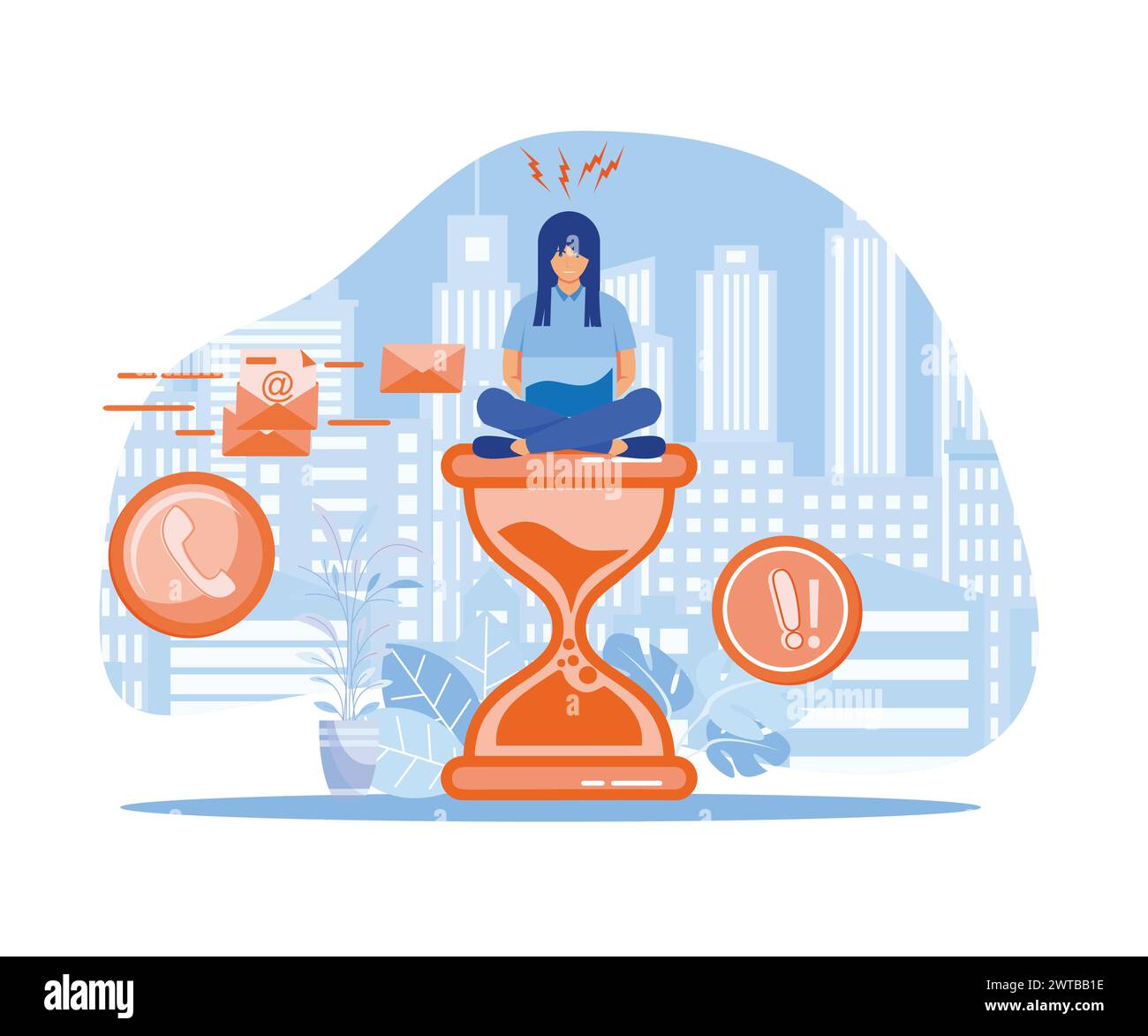 Emotional office worker sitting Cut Out Stock Images & Pictures - Alamy