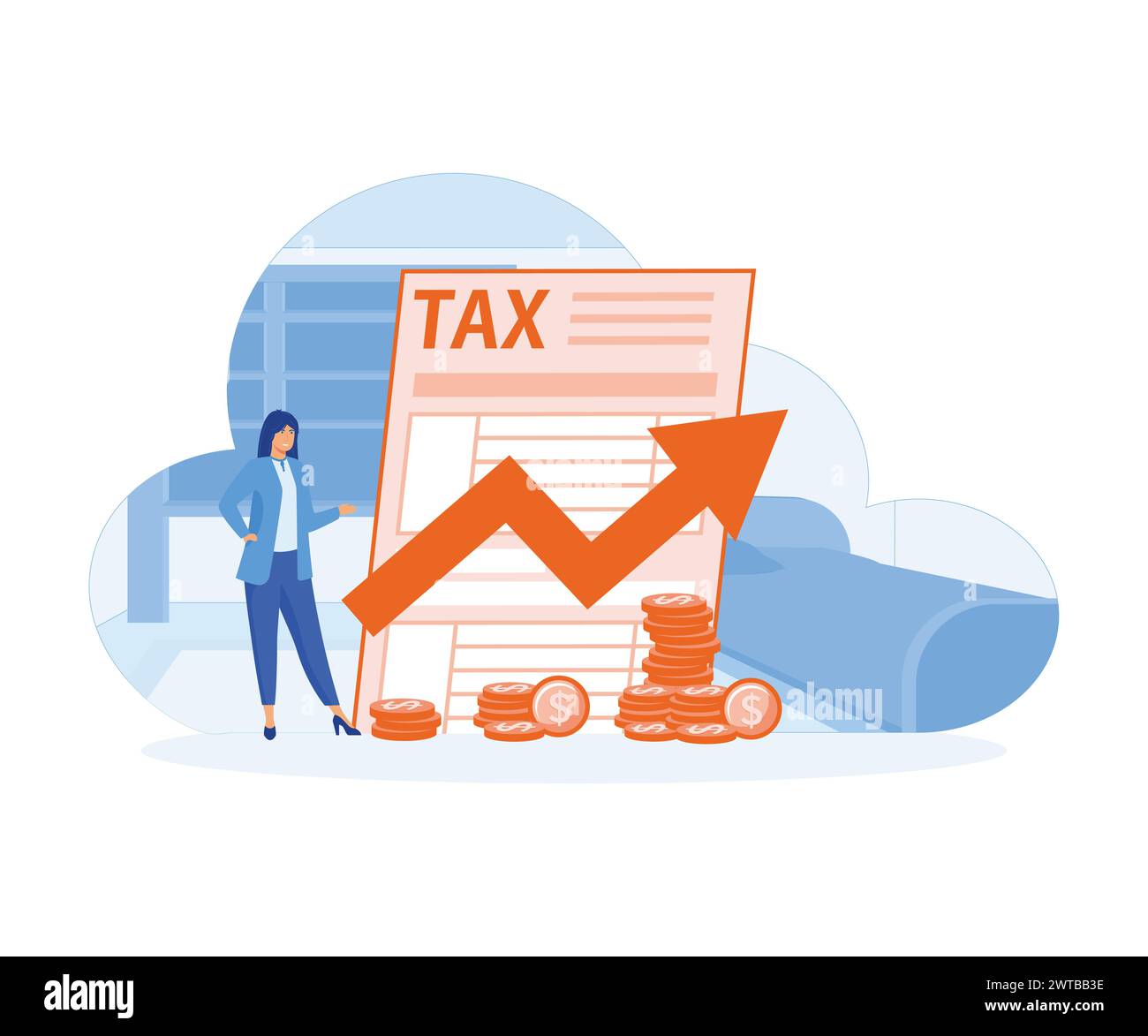 Tax preparation abstract. Taxable income, document preparation, payment ...