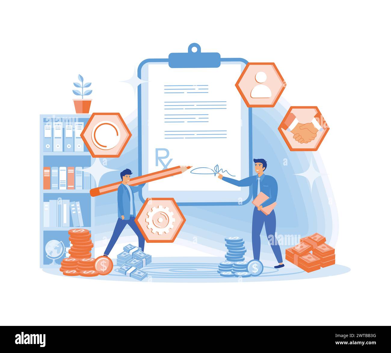 Contract agreement concept. Businessman signing a contract concept ...