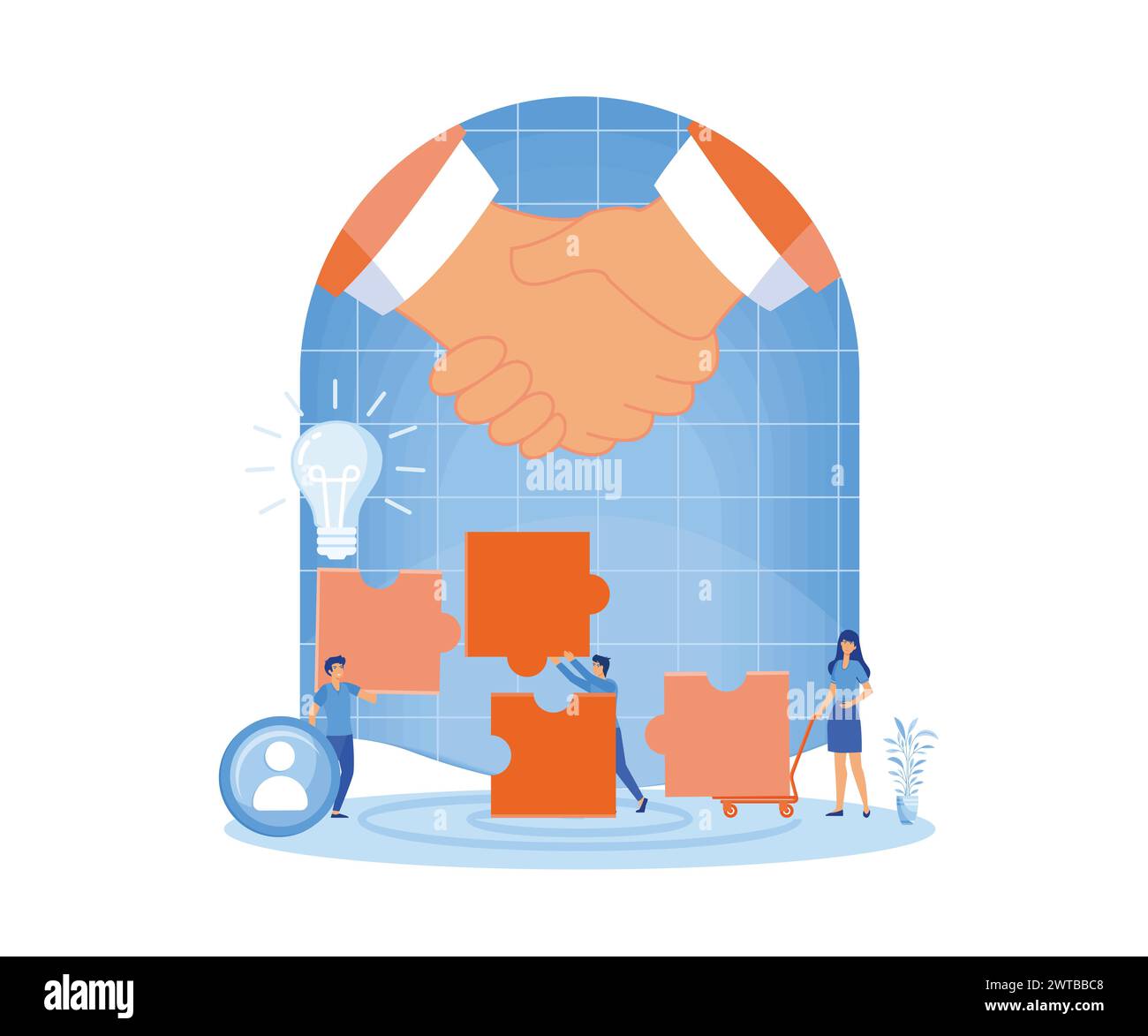 Team work, team building, corporate organization, partnership, problem ...