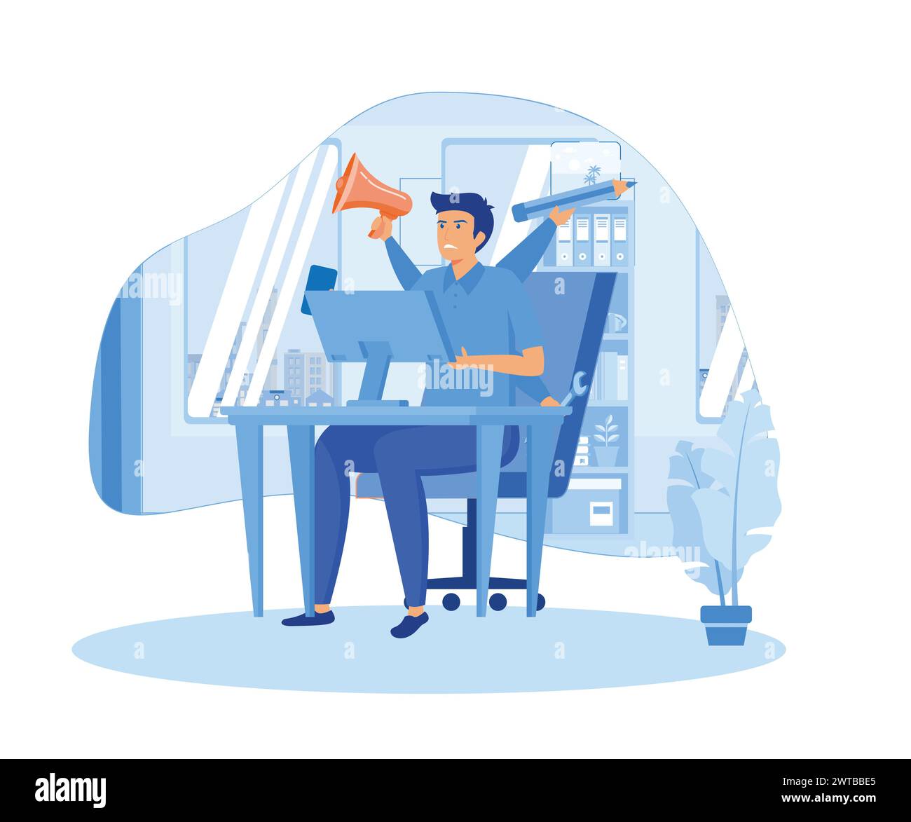 Office desk reports modern Stock Vector Images - Alamy