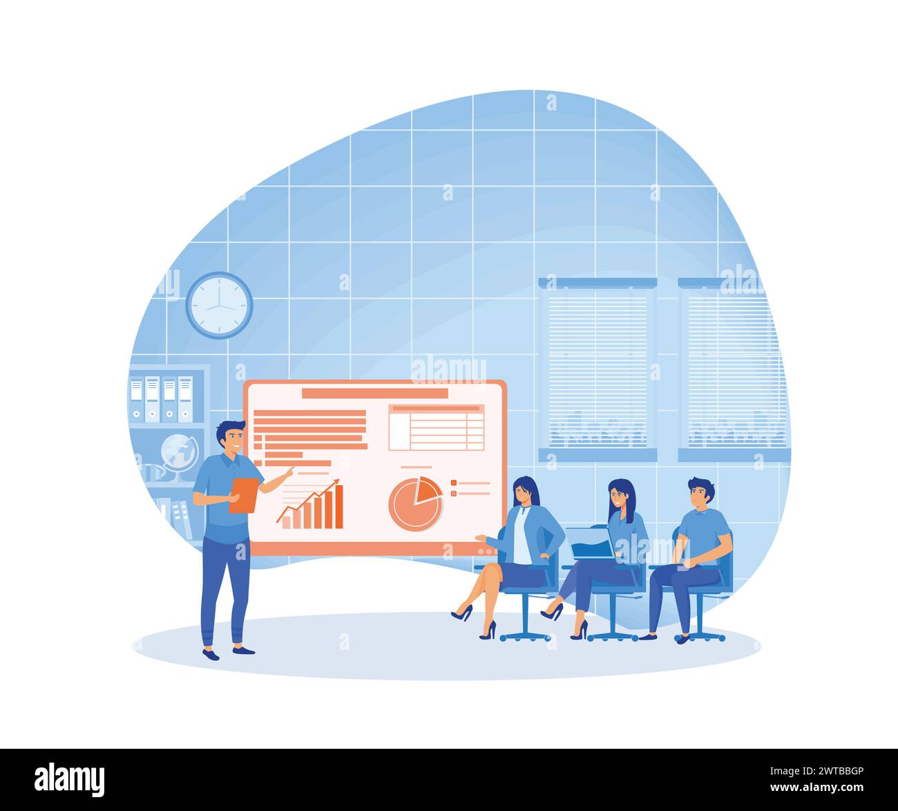 Business seminar man speaker doing presentation and professional ...