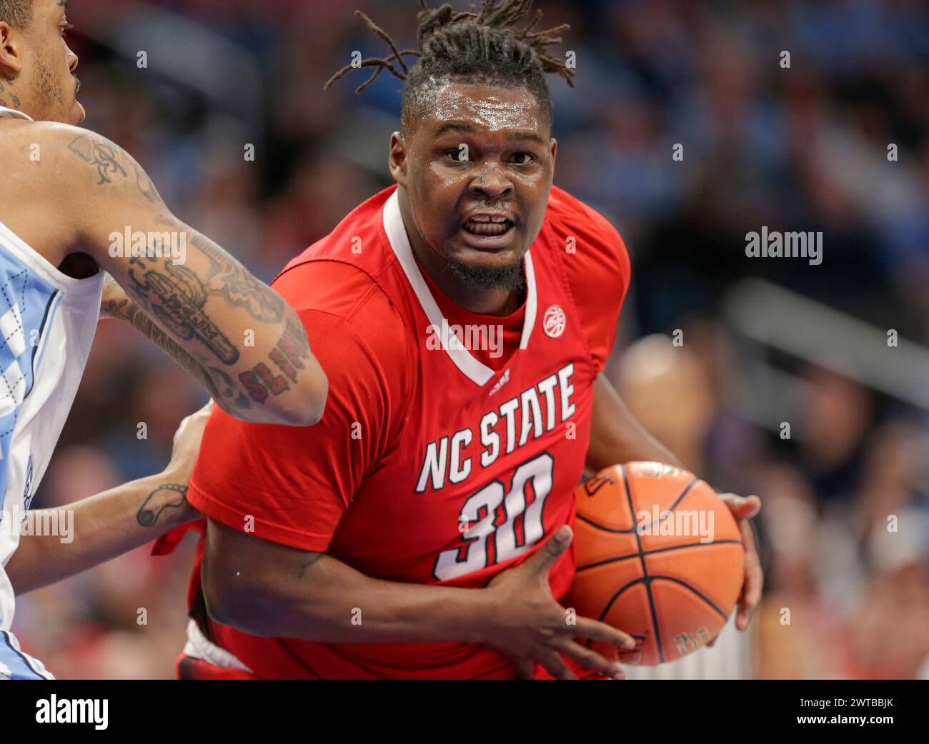 March 16, 2024: NC State Wolfpack Forward (30) DJ Burns, Jr. during the ...