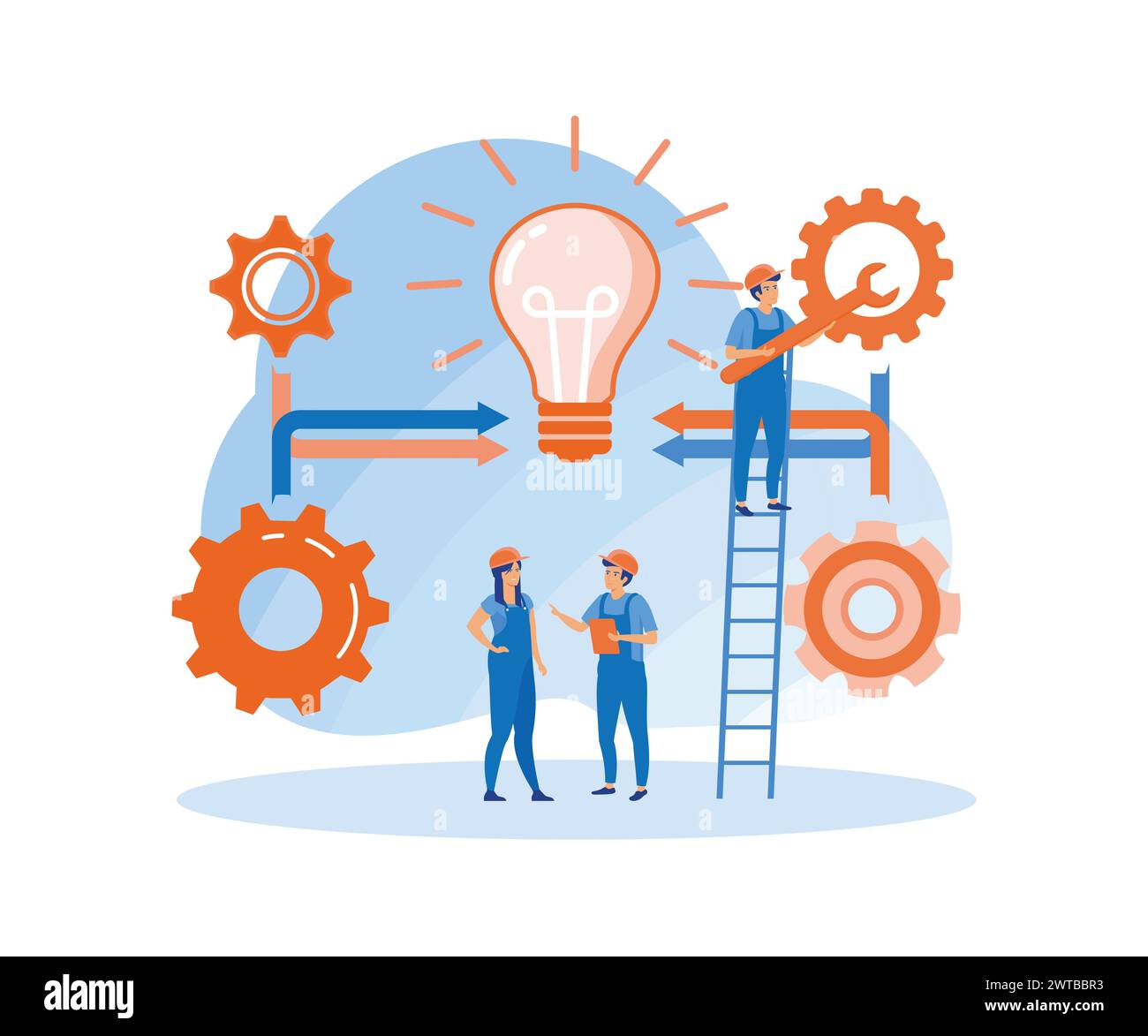 Group of young business people collaborating, solving problems, thinking about creative idea ...