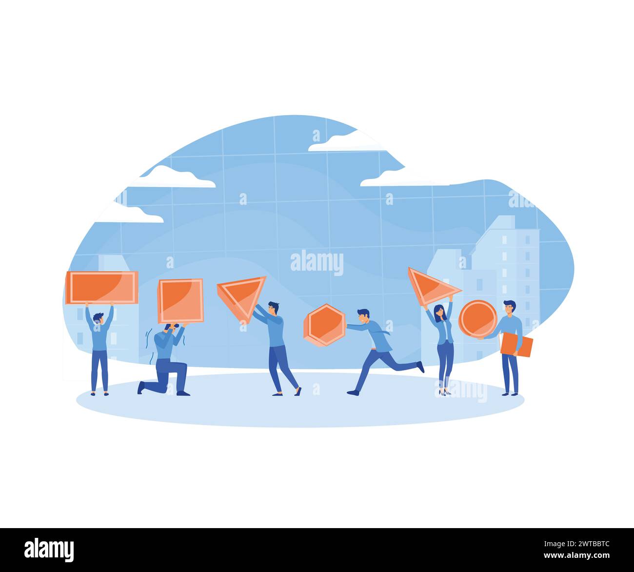 Teamwork Cooperation, Collective Work, Partnership Concept. Diverse ...