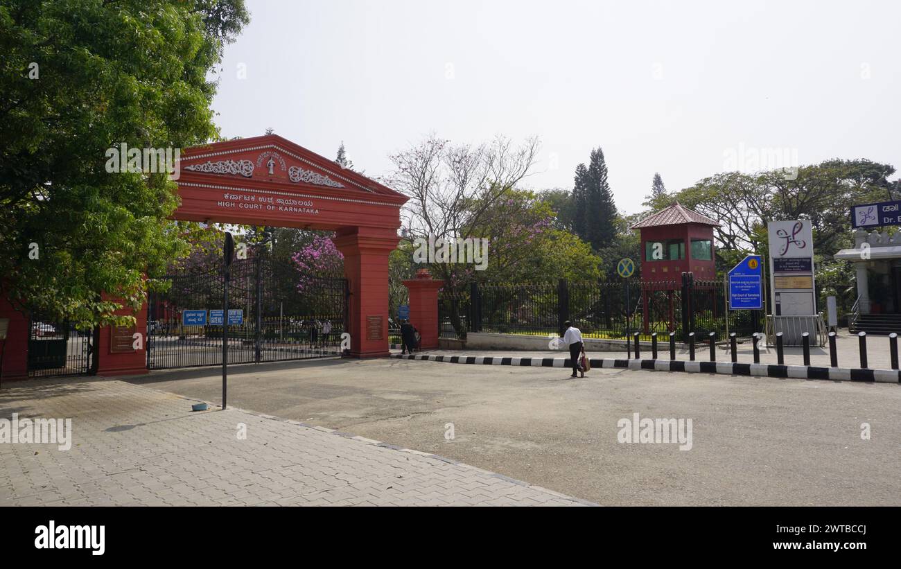 Bangalore, India - January 16 2024: Front Entrance of High court of ...