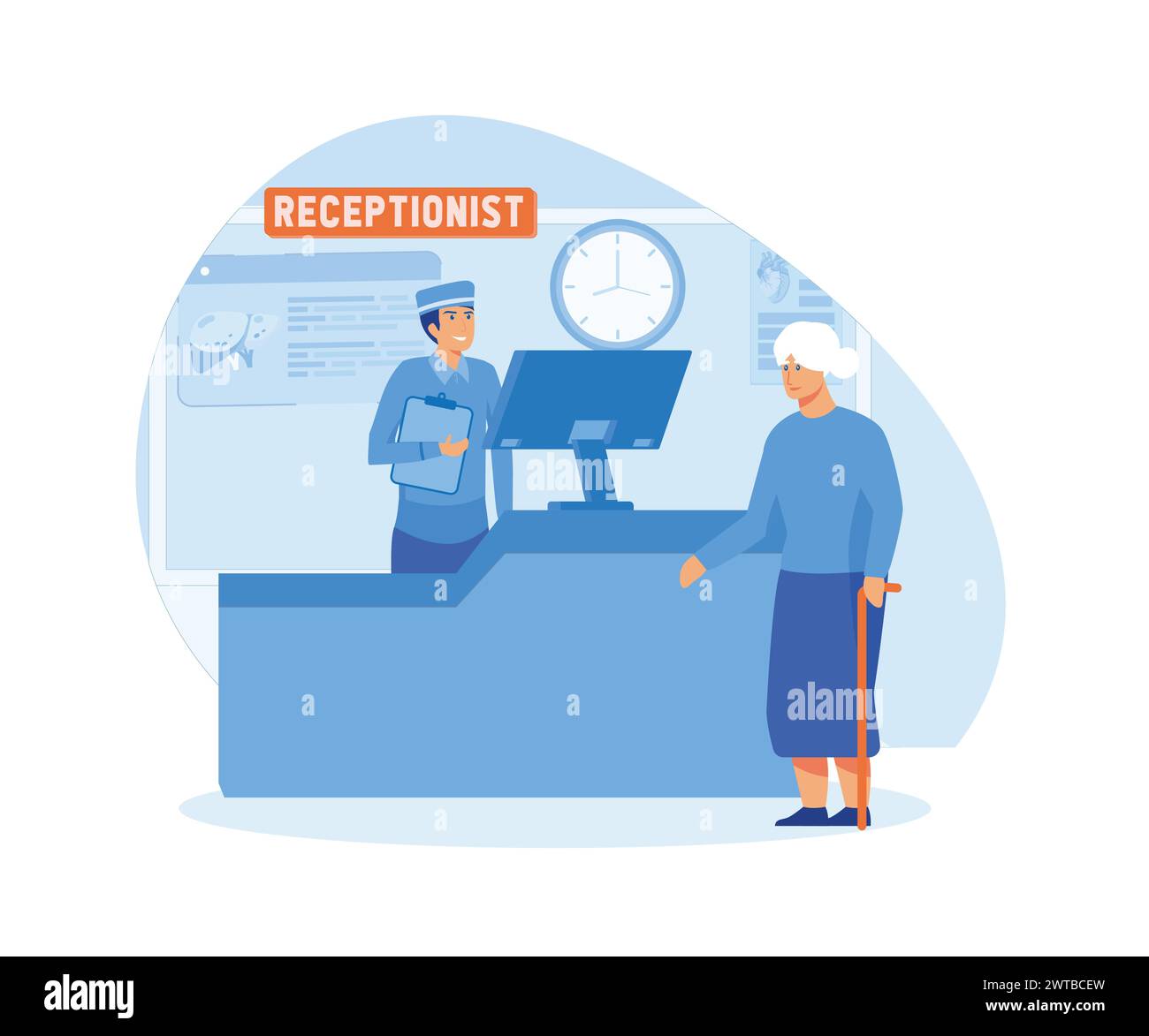 Senior visiting Stock Vector Images - Alamy