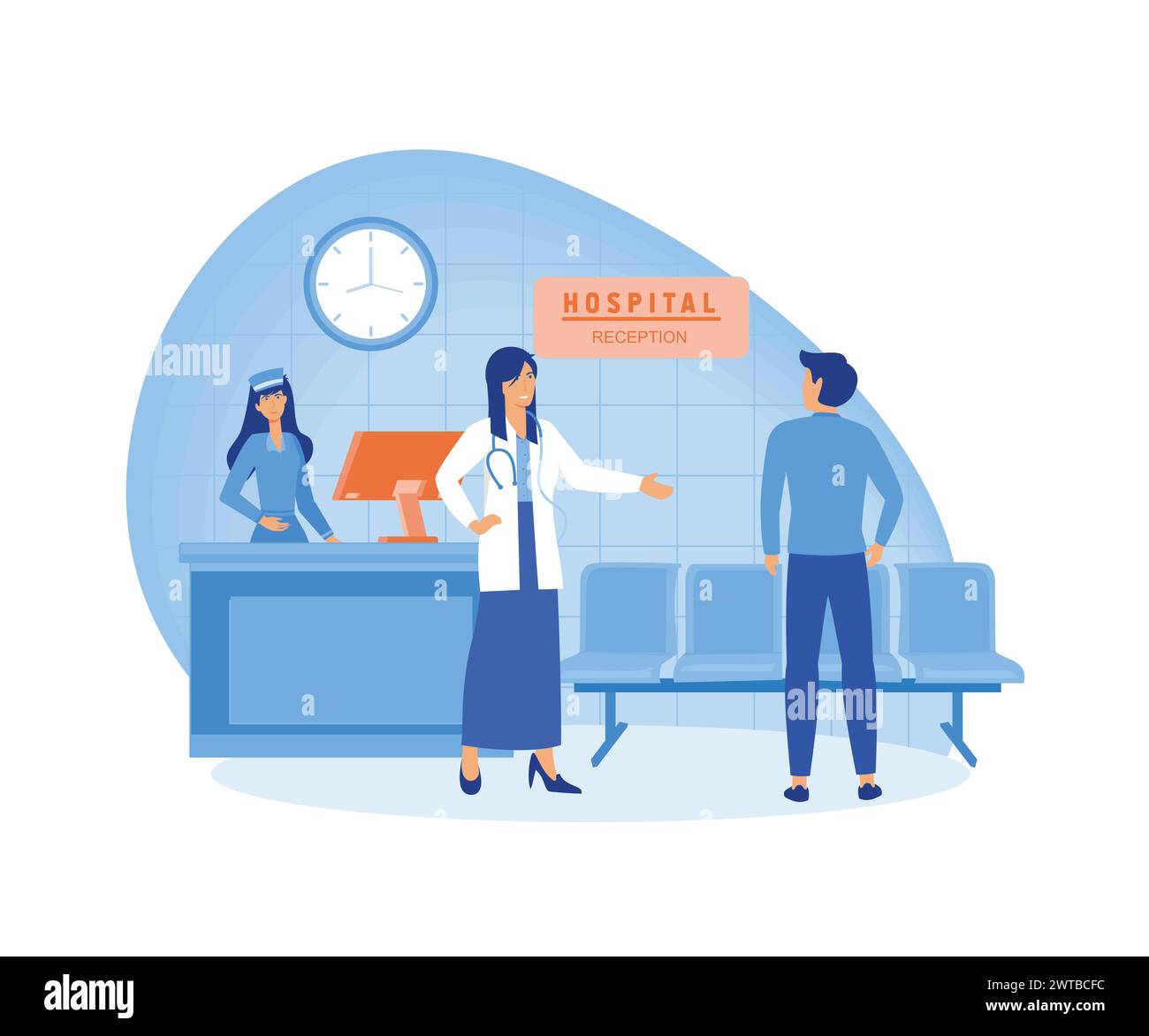 Female woman nurse desk Stock Vector Images - Alamy