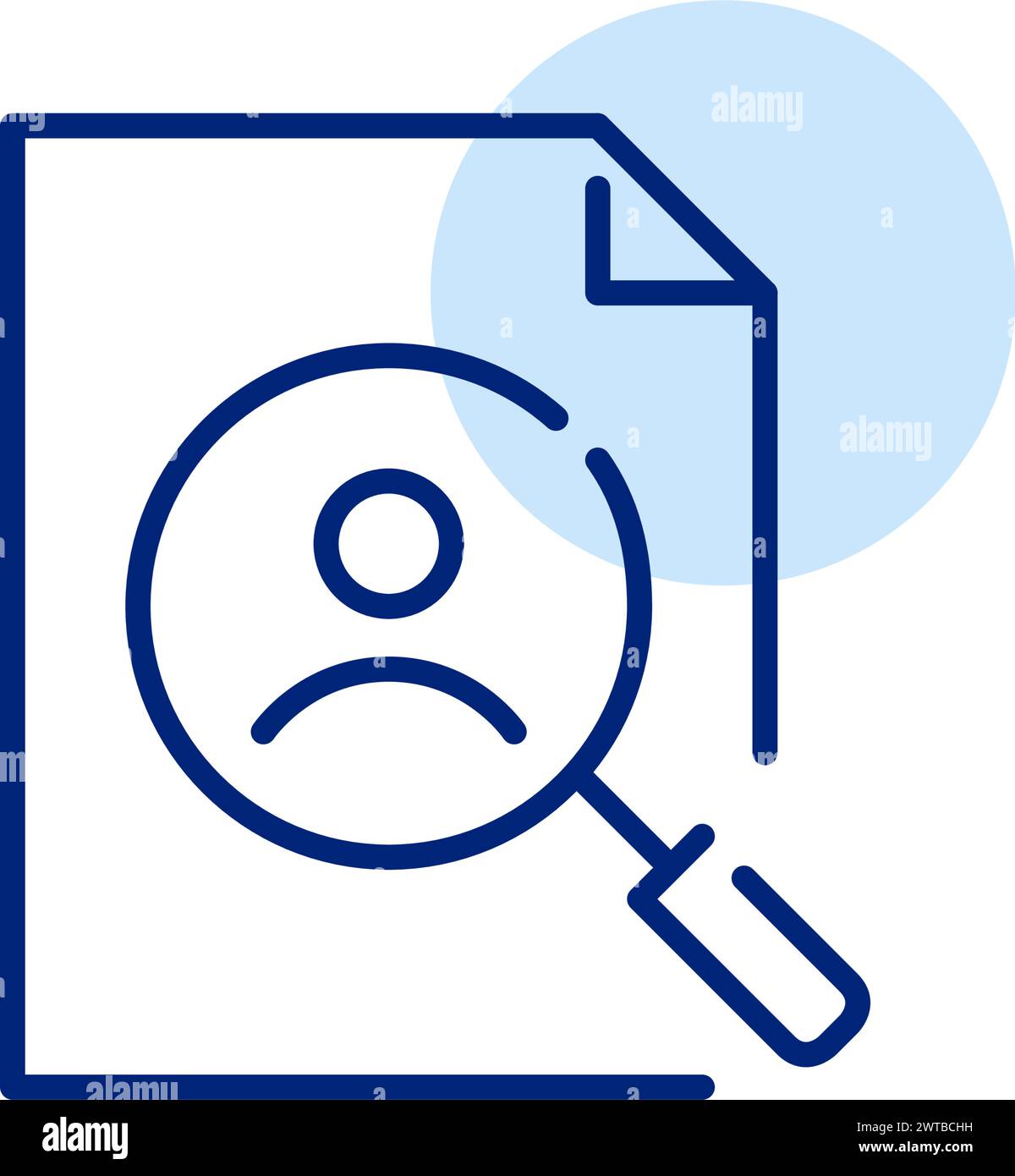 Magnifying glass on resume. Recruitment process, evaluating candidates ...