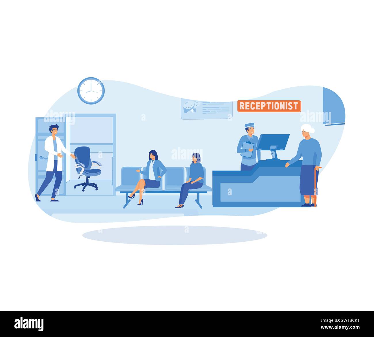 Healthcare clinic staff sitting Stock Vector Images - Alamy