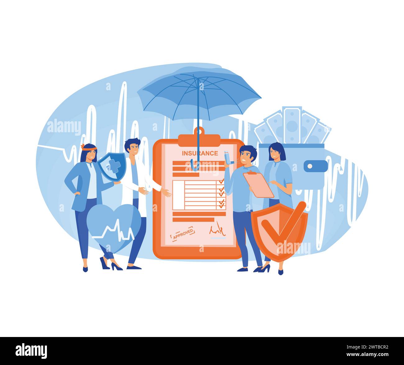 Health insurance concept for landing page, banner, web design, business ...