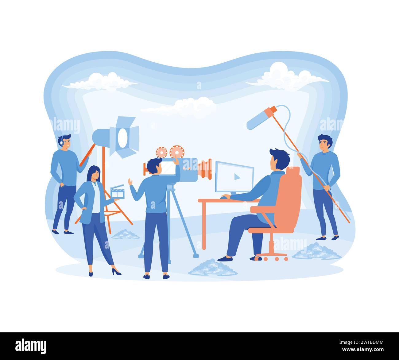 Woman watching movie screen Cut Out Stock Images & Pictures - Alamy