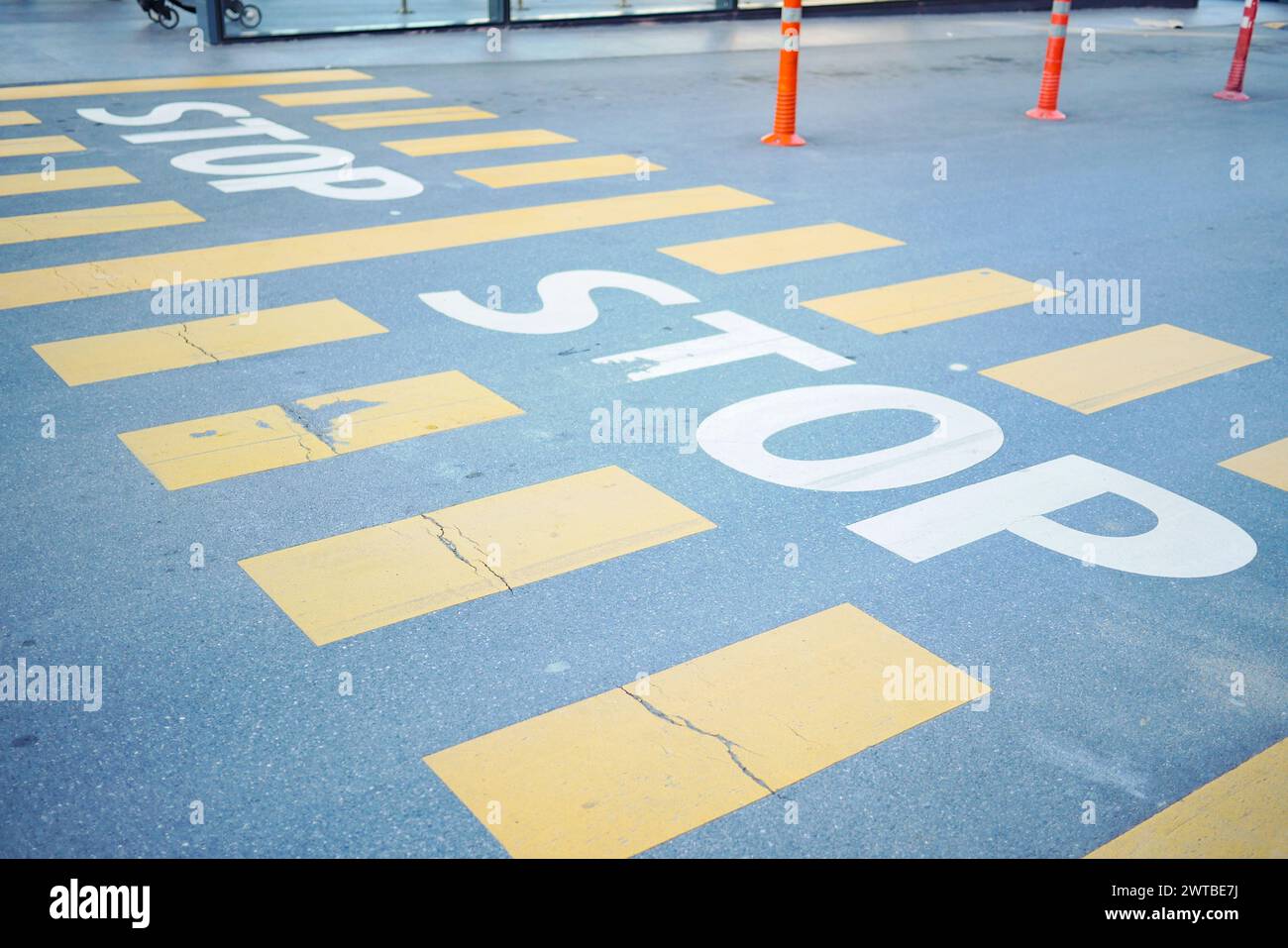 Stop sign on concrete ground hi-res stock photography and images - Alamy