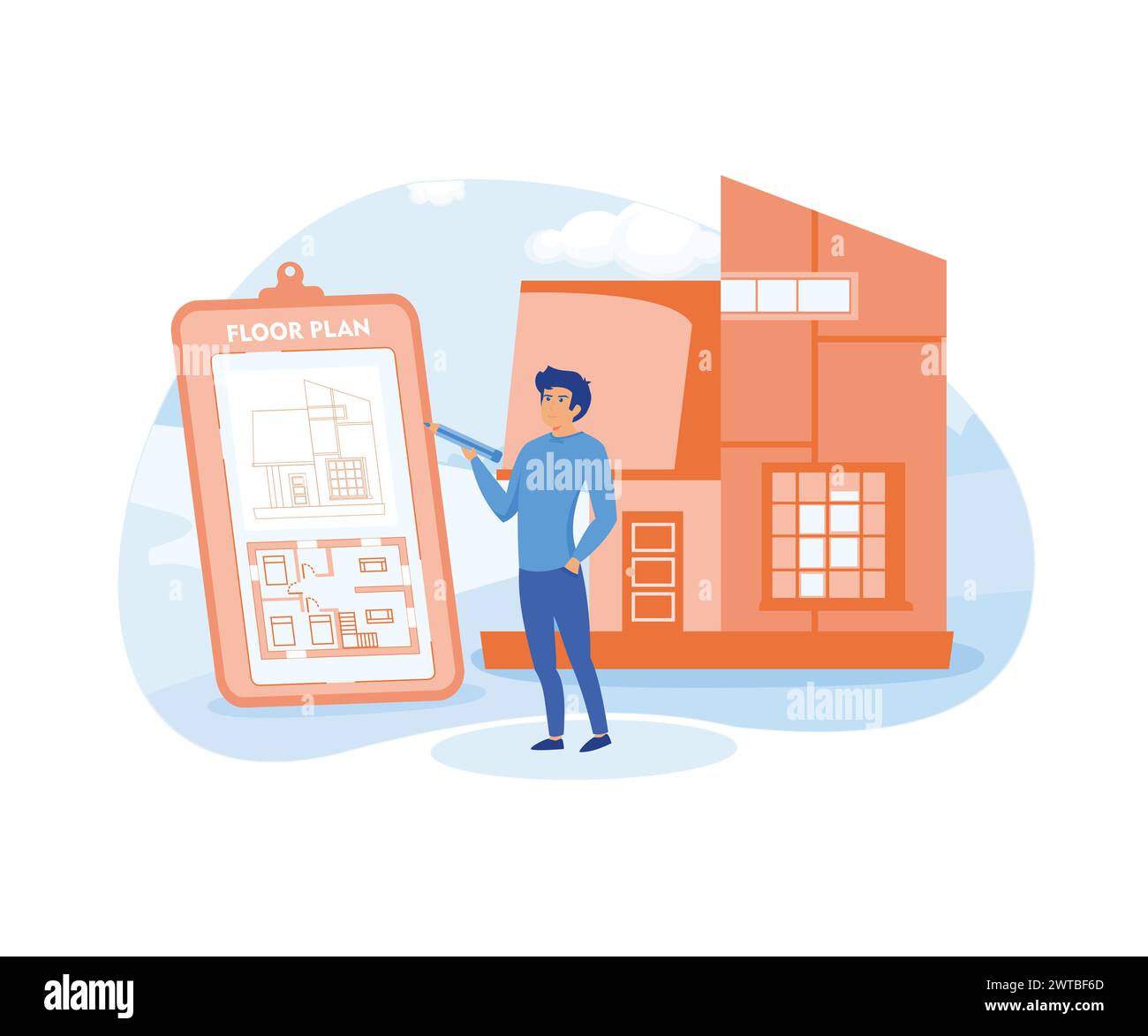 House listing concept. House real estate photography. flat vector ...