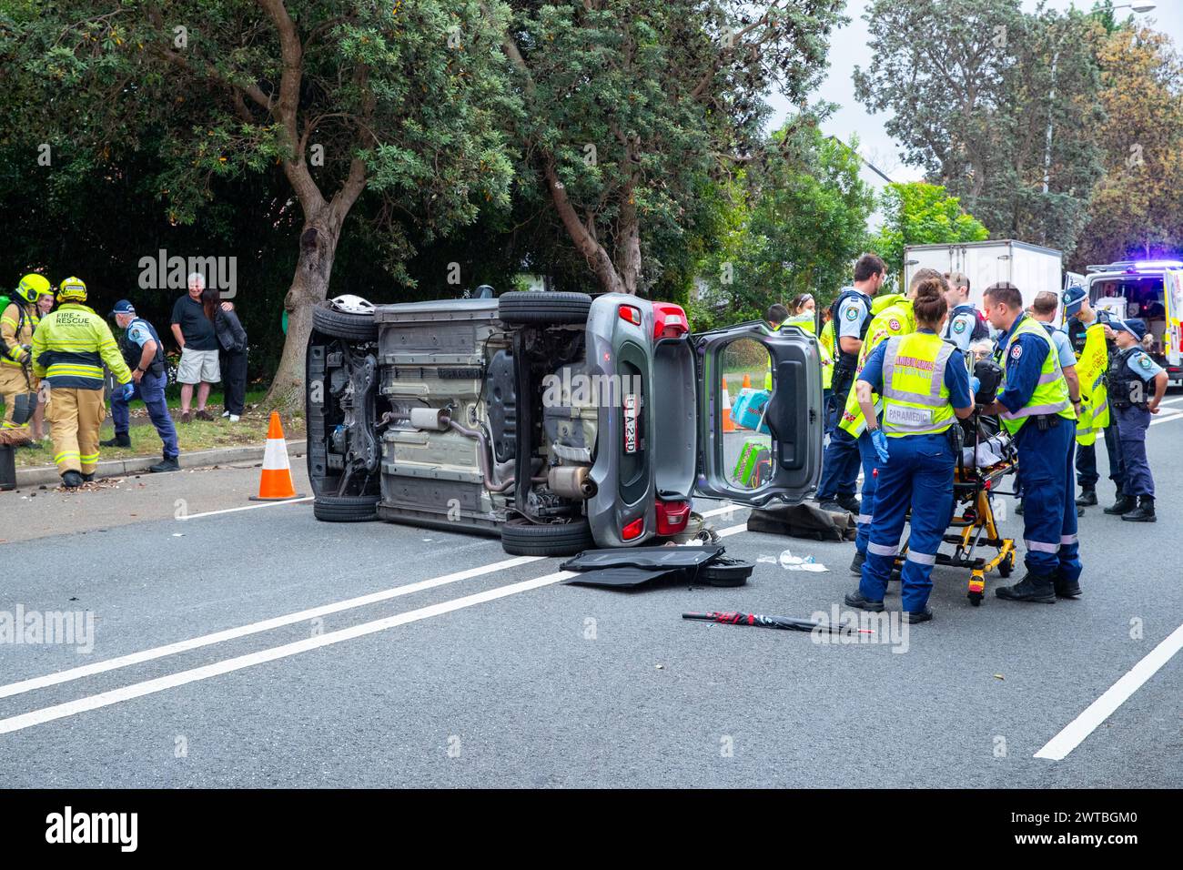 Sydney, Australia. 17 Mar 2024. A dramatic single vehicle accident has ...