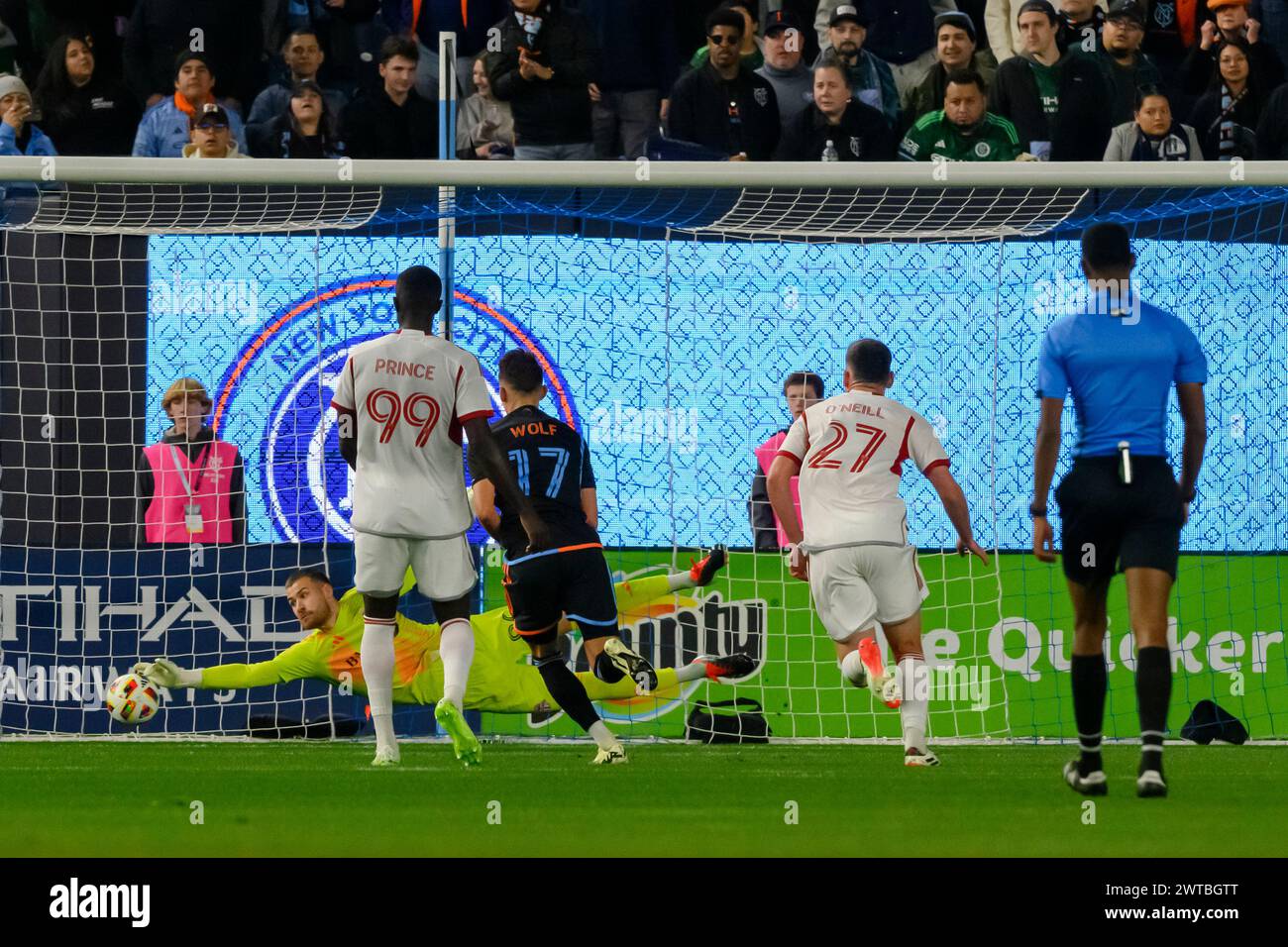 Bronx, New York, USA. 16th Mar, 2024. GOALIE LUKA GAVRAN of TORONTO FC ...