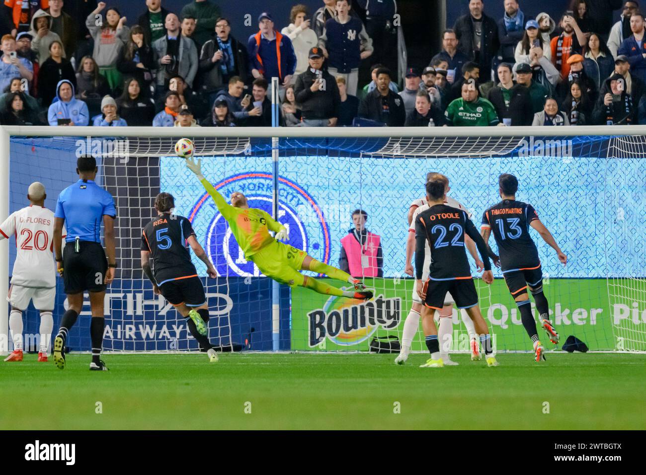 Bronx, New York, USA. 16th Mar, 2024. GOALIE LUKA GAVRAN of TORONTO FC ...