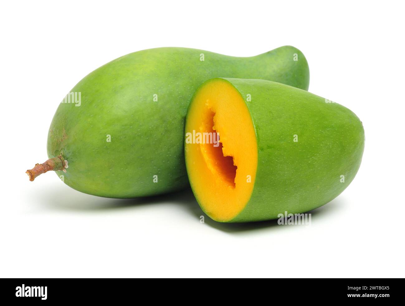 green mango on white background Stock Photo - Alamy