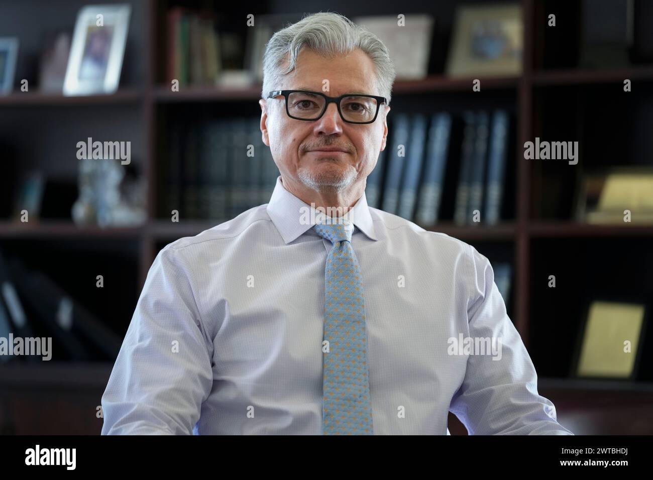 Judge Juan Merchan poses for a picture in his chambers in New York ...