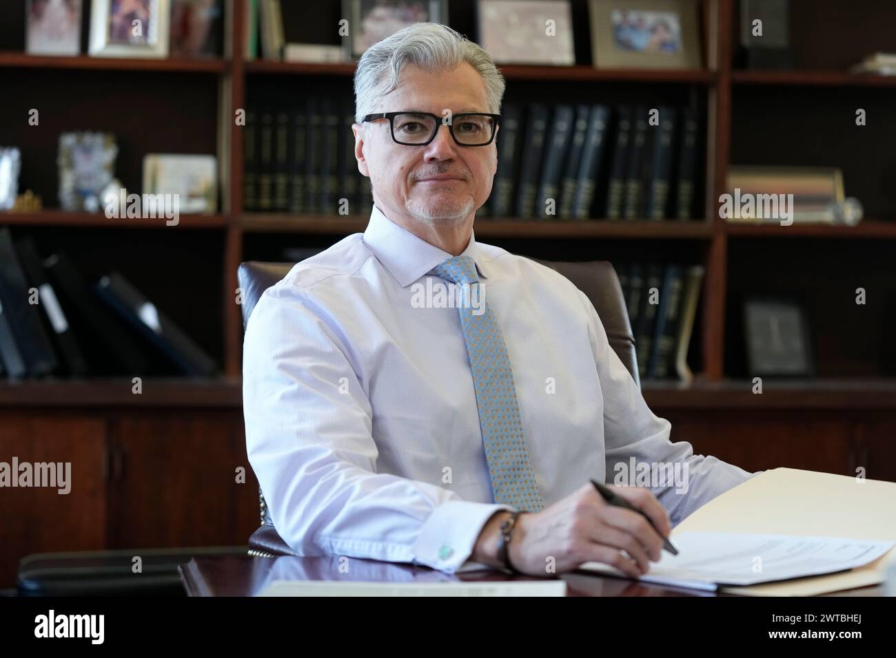 Judge Juan Merchan poses for a picture in his chambers in New York ...
