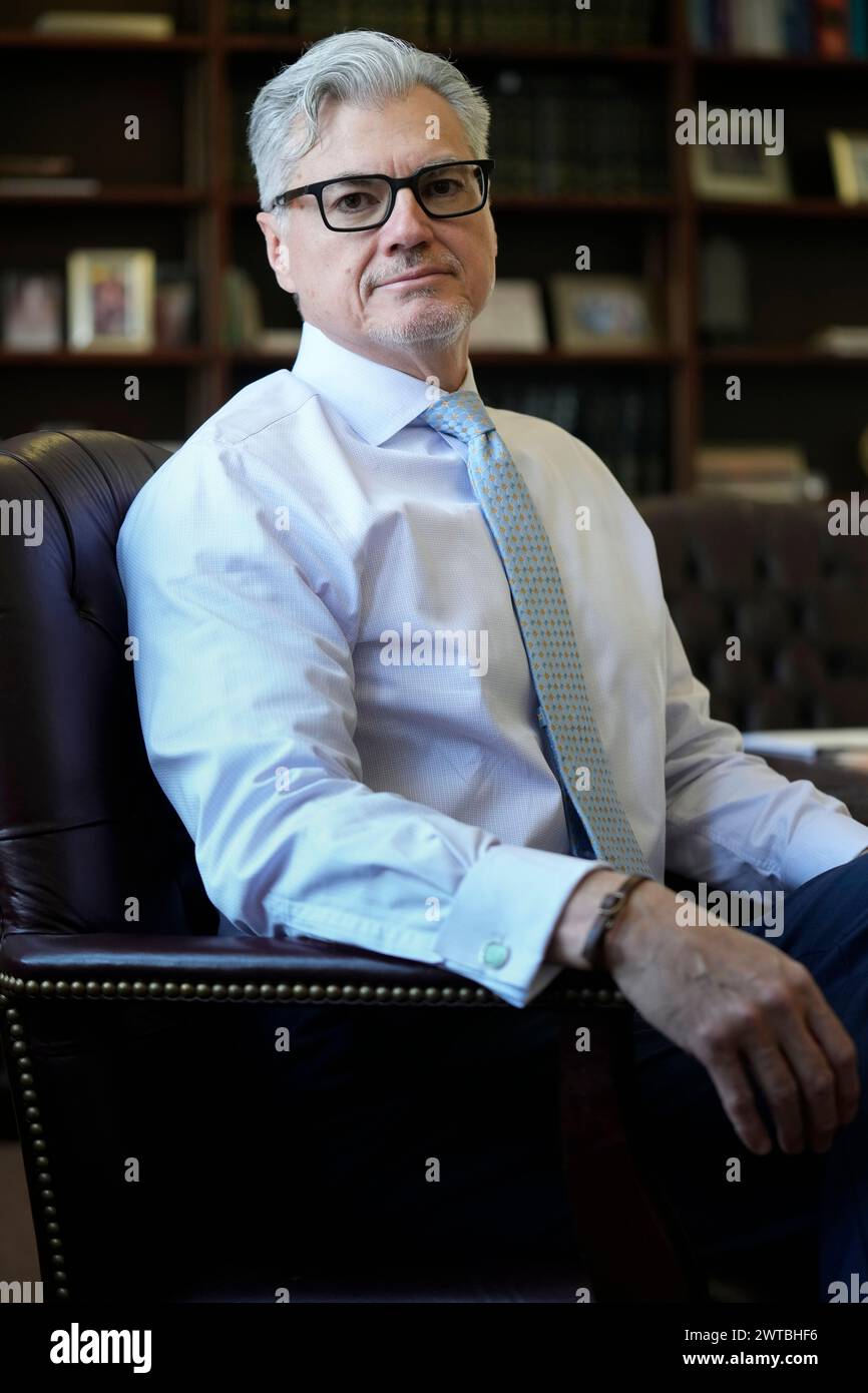 Judge Juan Merchan poses for a picture in his chambers in New York ...