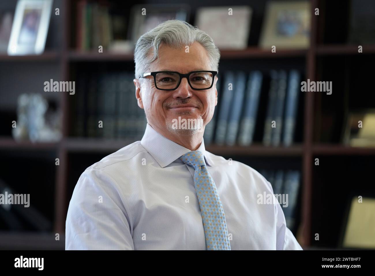 Judge Juan Merchan poses for a picture in his chambers in New York ...