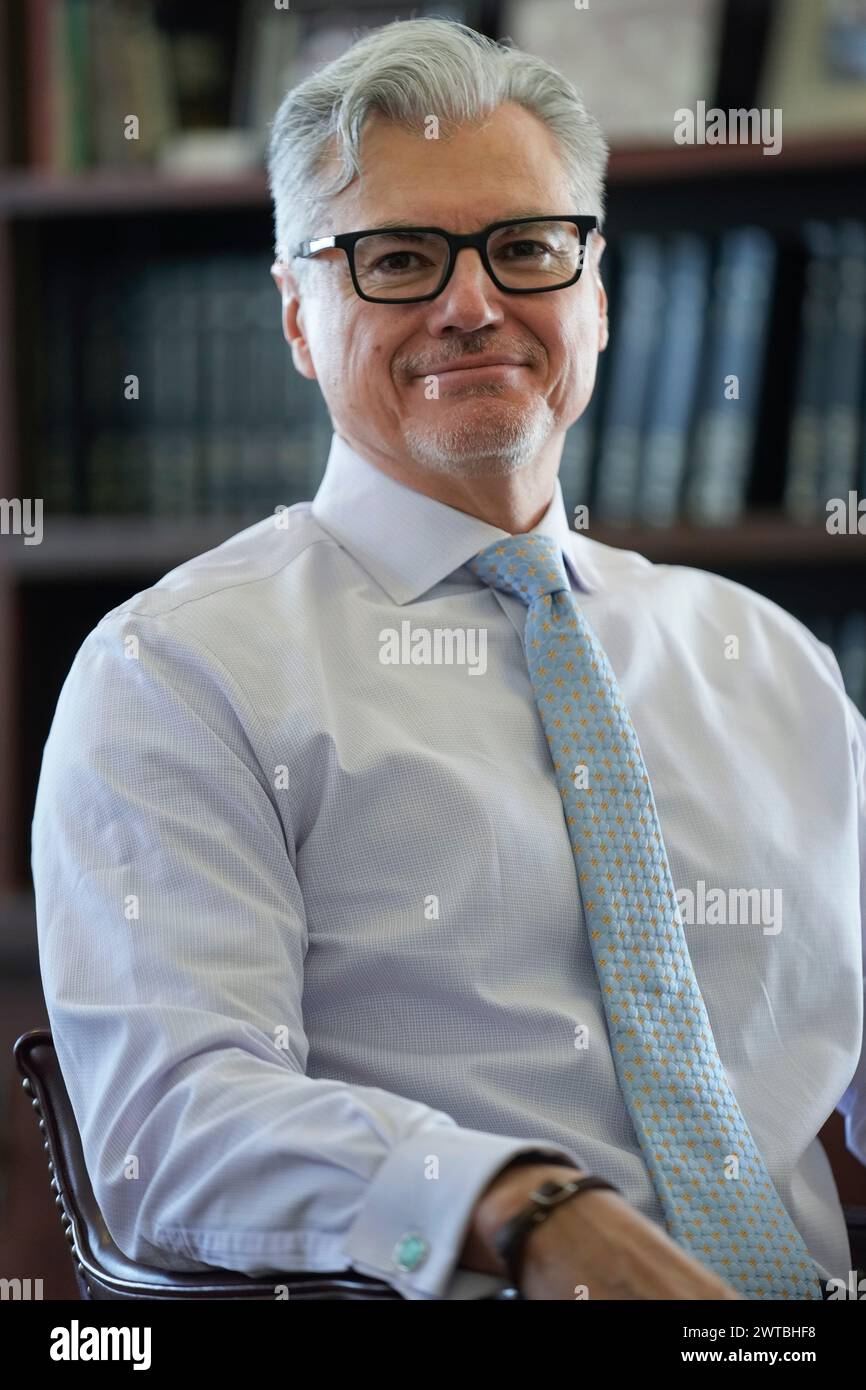 Judge Juan Merchan poses for a picture in his chambers in New York ...