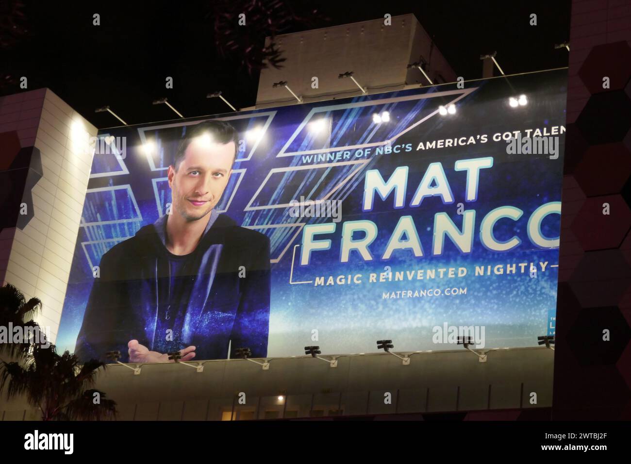 Las Vegas, Nevada, USA 7th March 2024 Magician Mat Franco Billboard at ...