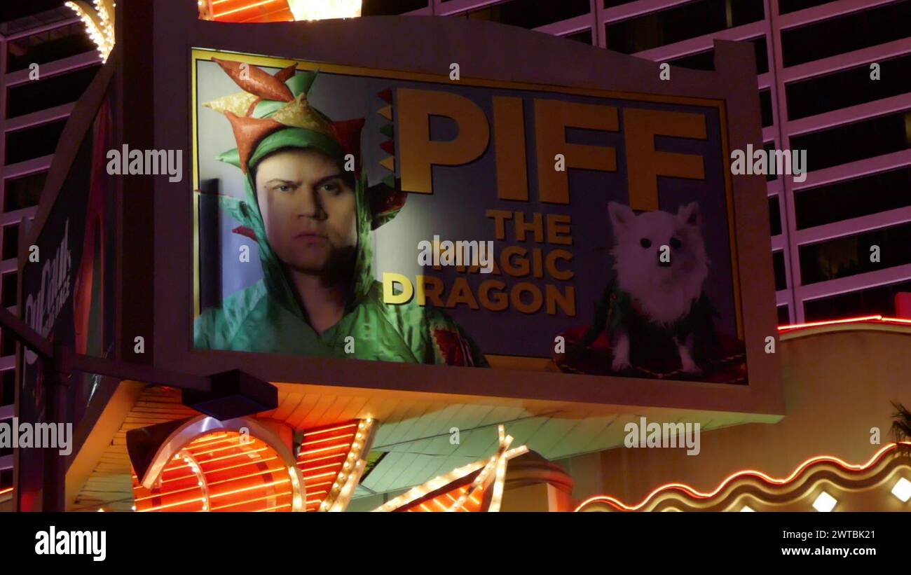 Las Vegas, Nevada, USA 7th March 2024 Piff The Magic Dragon Marquee at The Flamingo Hotel ...