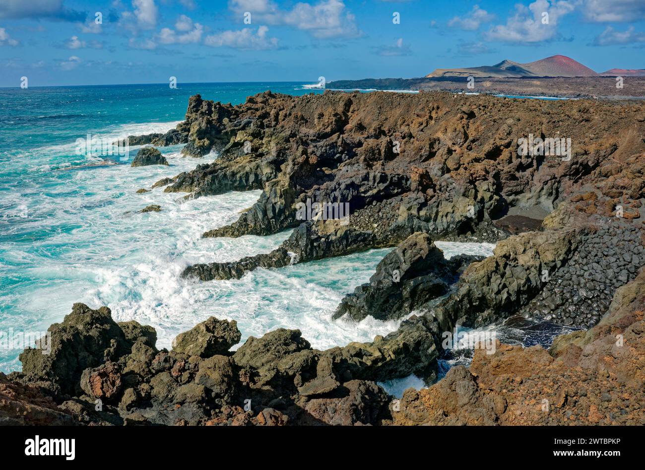Los Hervideros, volcanic landscape with lava caves and bizarre rock ...