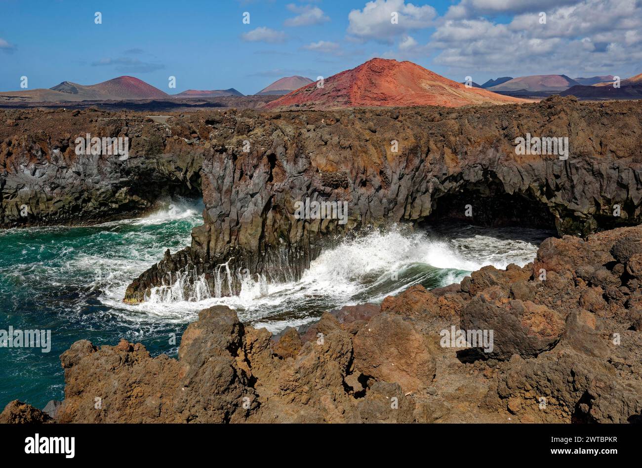 Los Hervideros, volcanic landscape with lava caves and bizarre rock ...