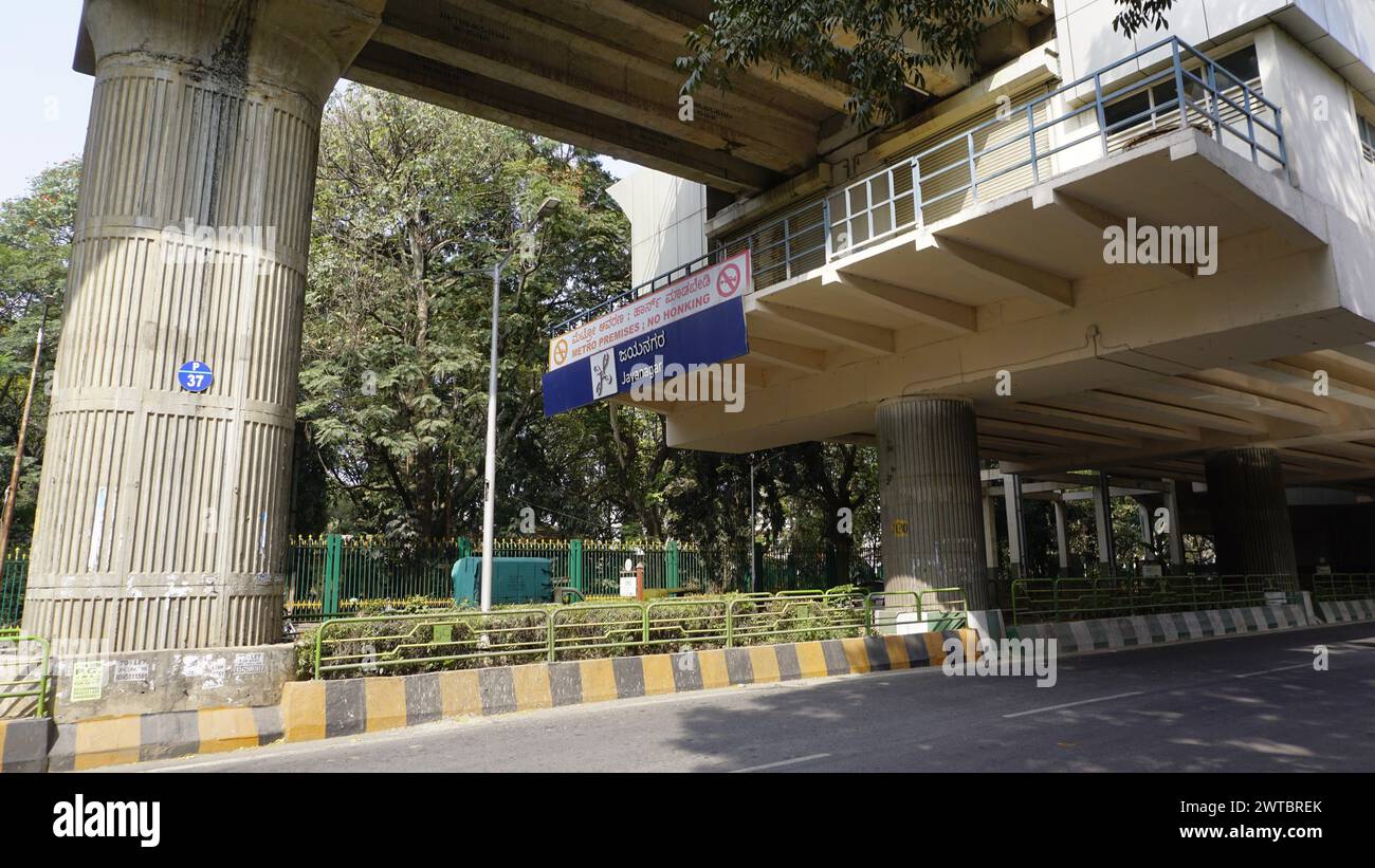 Bangalore, India - January 16 2024: Exterior View of Jayanagar metro ...