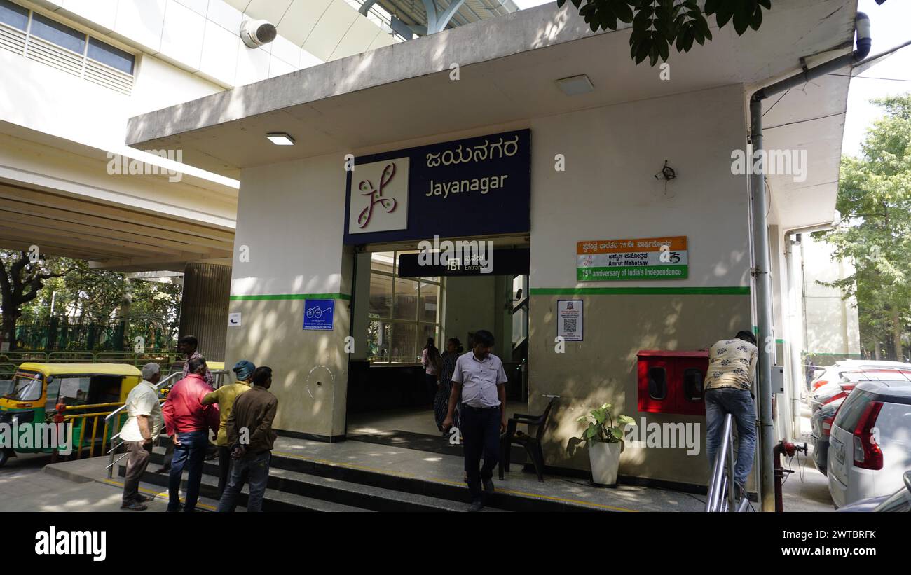 Bangalore, India - January 16 2024: Exterior View of Jayanagar metro ...