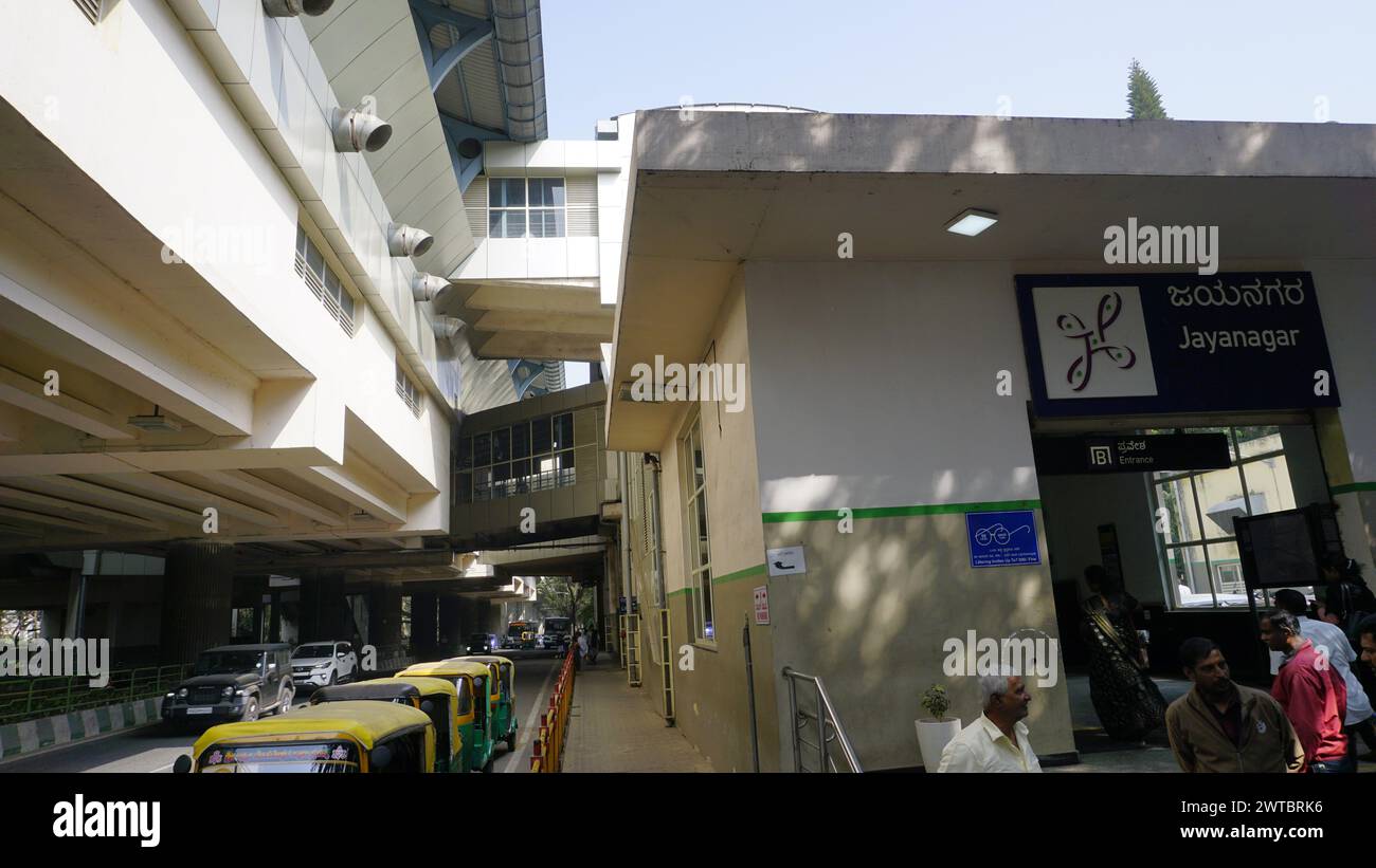 Bangalore, India - January 16 2024: Exterior View of Jayanagar metro ...